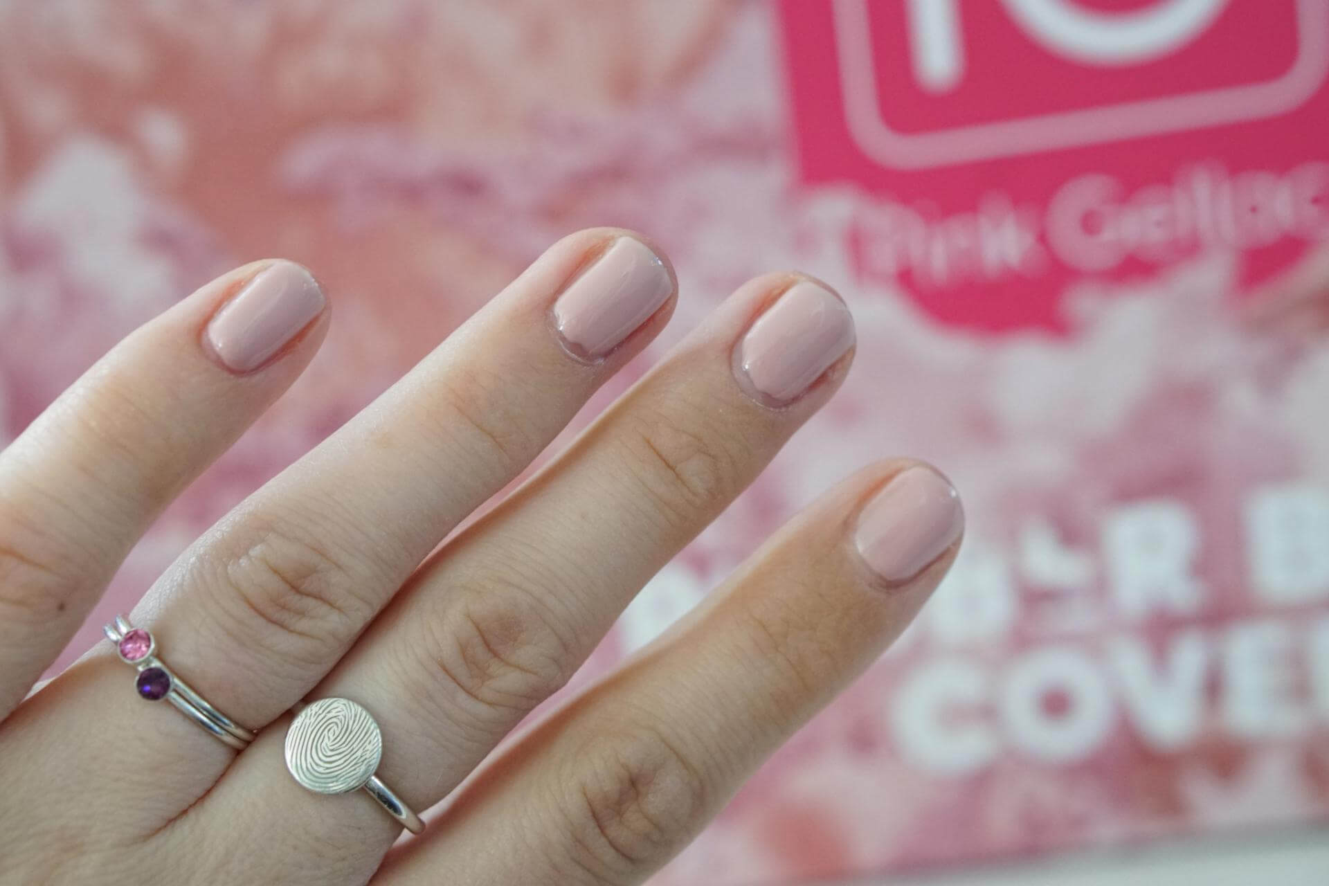 Pink Gellac Rubber Base Cover swatches - BeautyOpinie